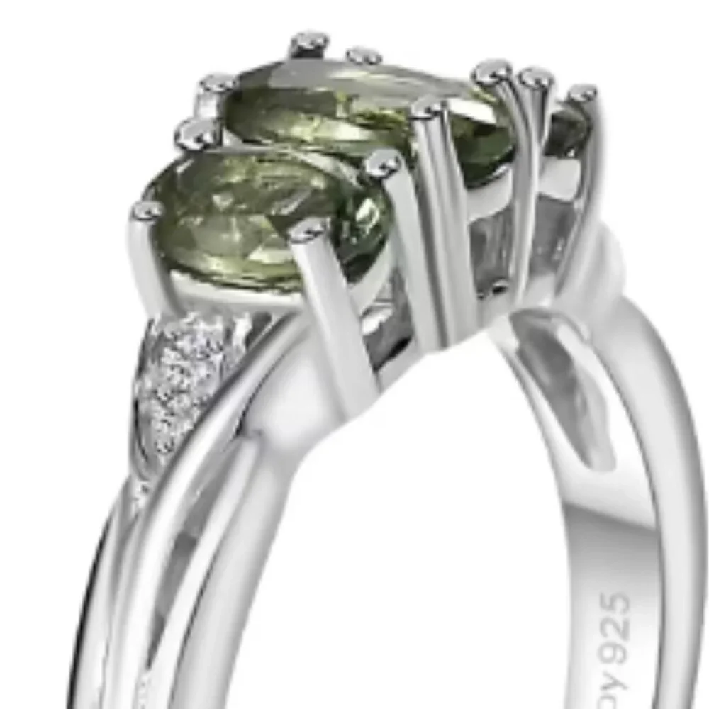 Jewelry | Andranomaro Green Apatite And White Zircon Trilogy Ring ...